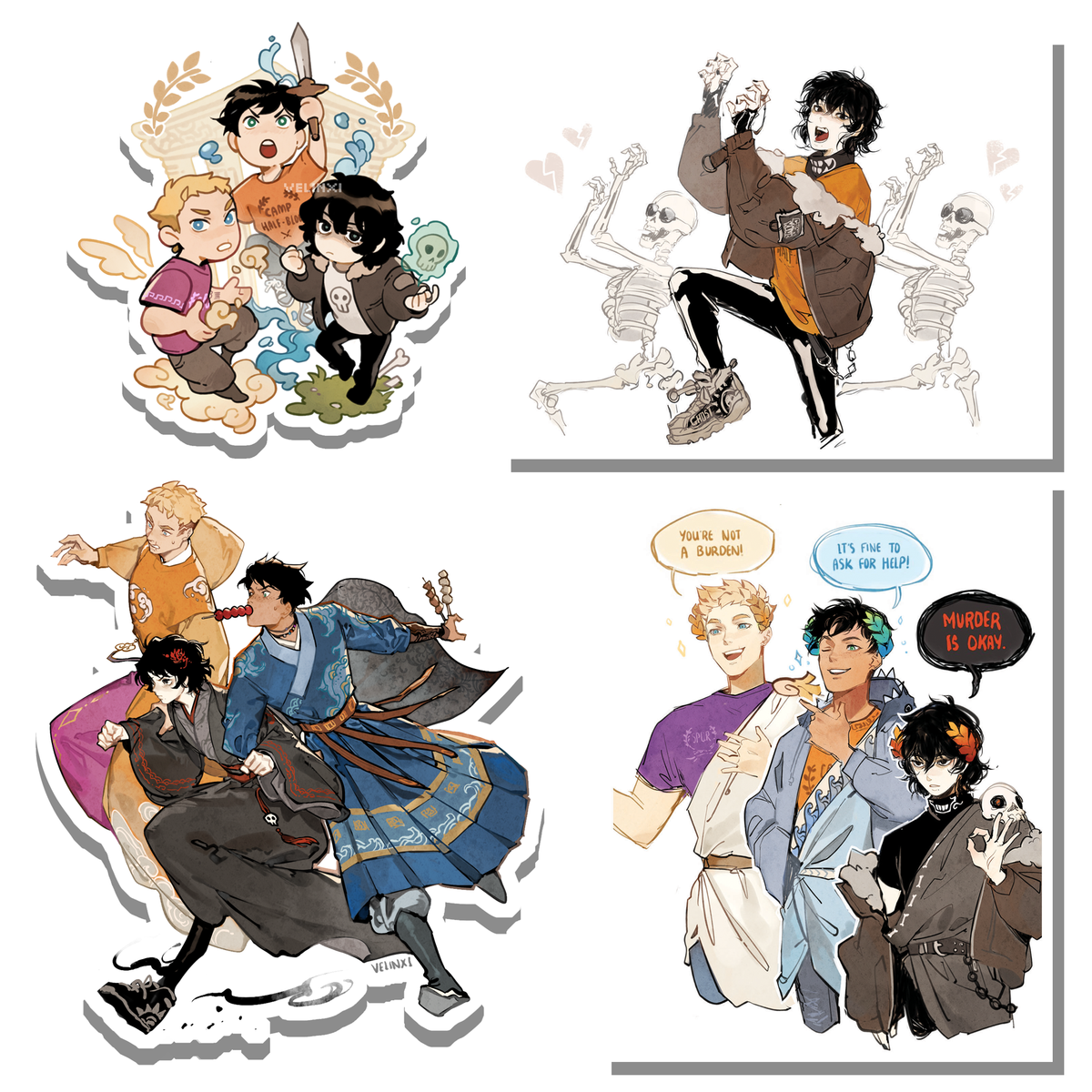 PJO Big Three stickers + postcards – Velinxi